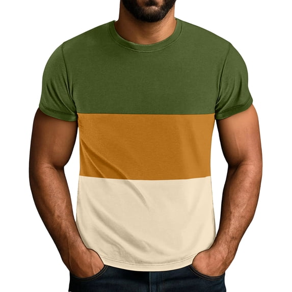 CIENVNSTG Simple Men's T-Shirt Stripe 3d Print Street T Shirt For Men ...