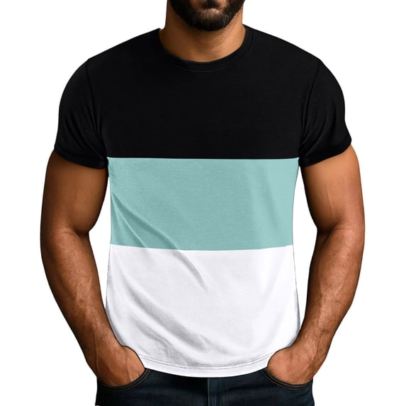 CIENVNSTG Simple Men's T-Shirt Stripe 3d Print Street T Shirt For Men ...