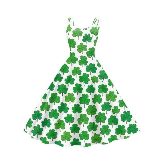 CIENVNSTG St. Patricks Day Green Dresses Elegant Off-Shoulder ...