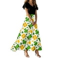 CIENVNSTG Summer Women's Dress 3D Print Clover St.Patrick's Day Dresses ...