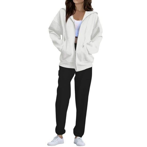CIENVNSTG Sweatsuits Women 2 Piece Outfit Zip Up Hoodie Fall Long ...