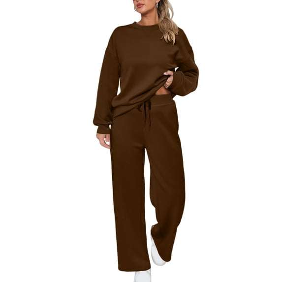 CIENVNSTG Sweatsuits Women 2 Piece Set Solid Color Matching Lounge Sets ...