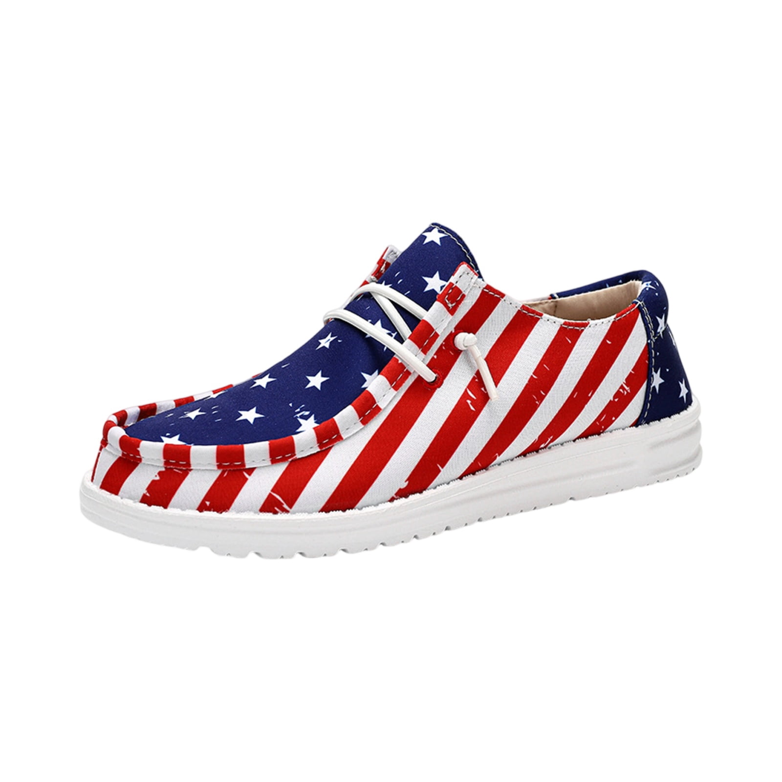 CIENVNSTG USA Flag Print Independence Day Slip On Canvas Shoes for ...