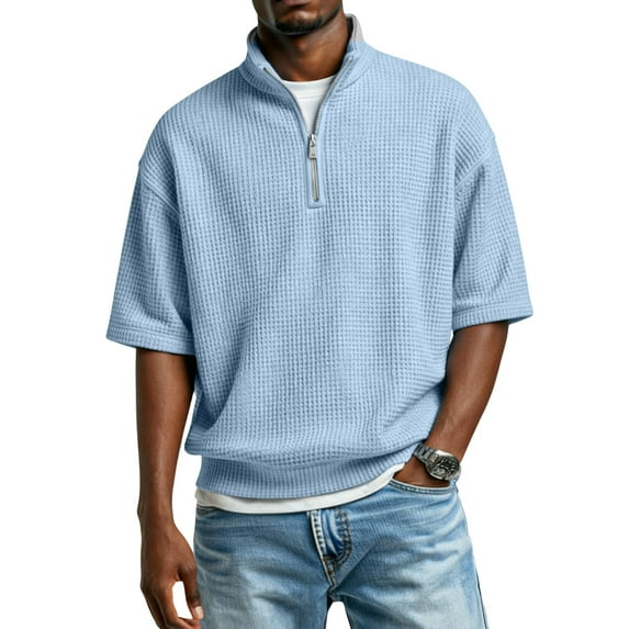 CIENVNSTG Uncle Shirts for Men Short Sleeve Tee Shirt Casual 1/4 Zipper ...