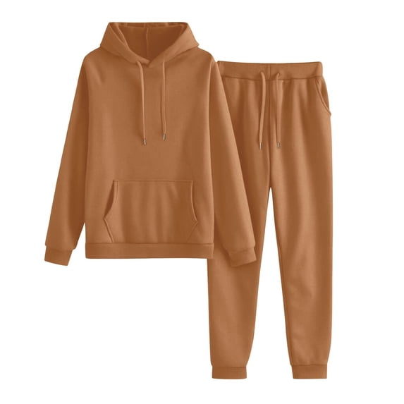 CIENVNSTG Unisex Hoodies Tracksuit Solid Color Drawstring Sweatsuit ...