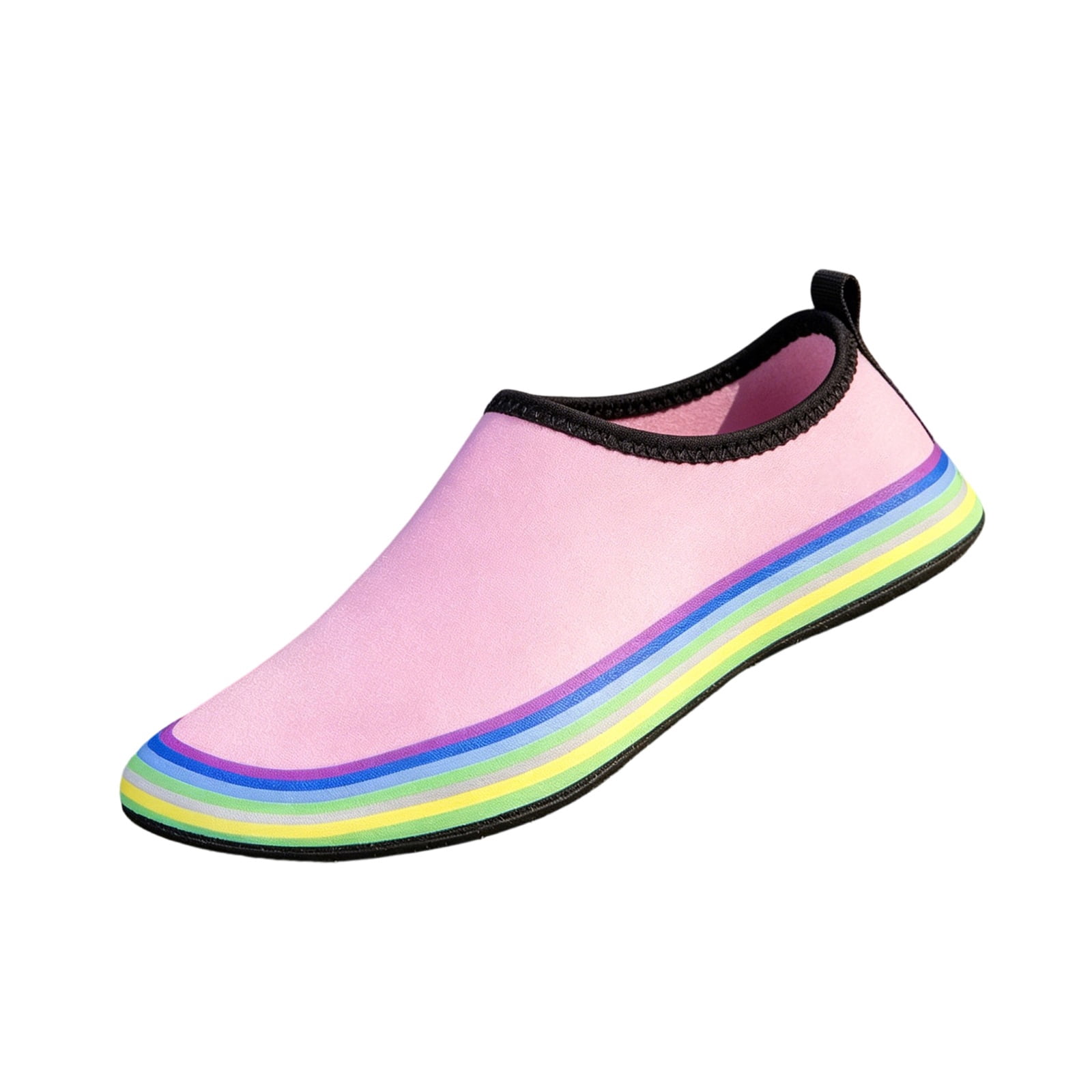 CIENVNSTG Unisex Wide Width Rainbow Striped Gradient Barefoot Aqua ...