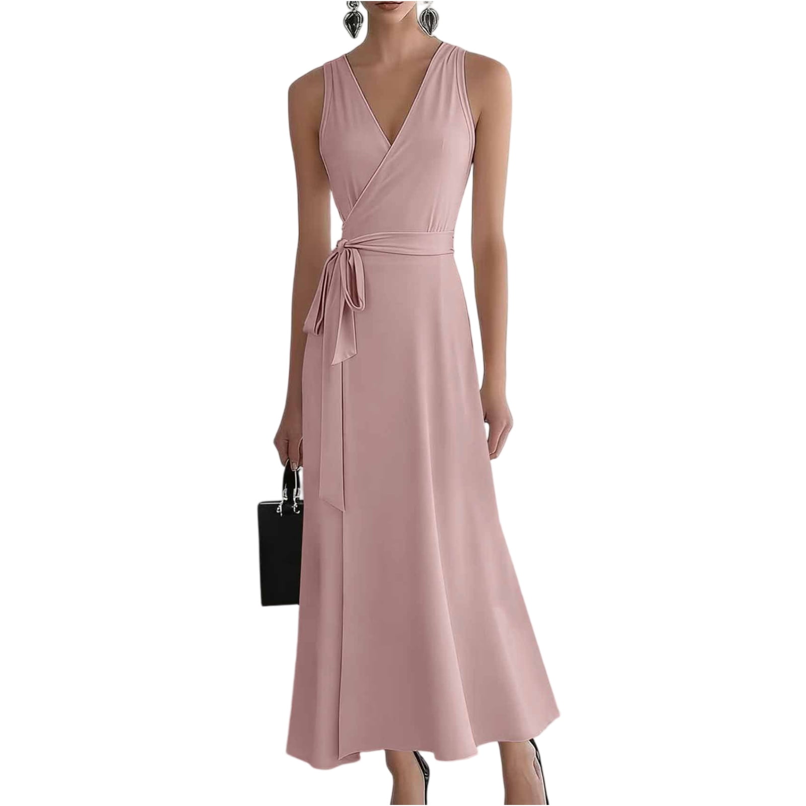 CIENVNSTG Women's Casual Dresses Short Sleeved Long Comfortable Party ...