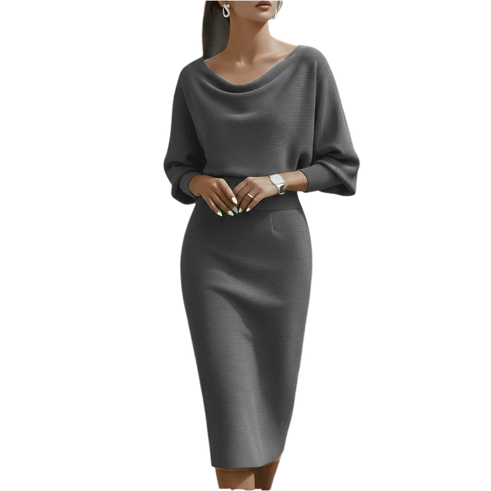 CIENVNSTG Women's Casual Dresses Solided Color Classic Breathable Party ...