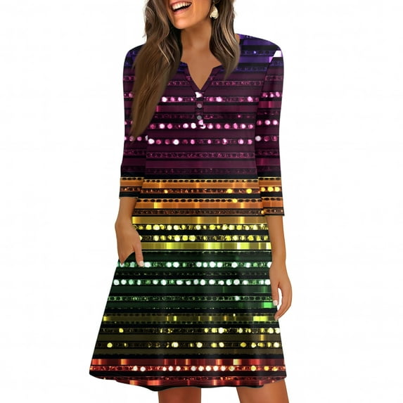 CIENVNSTG Women's Fashion A-Line Summer Dress Casual Flowy Dress for ...