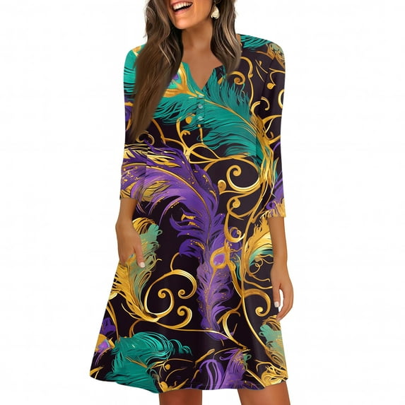 CIENVNSTG Women's Fashion A-Line Summer Dress Casual Flowy Dress for ...