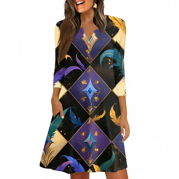 CIENVNSTG Women's Fashion A-Line Summer Dress Casual Flowy Dress for ...