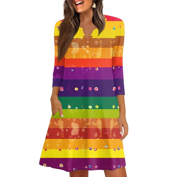 CIENVNSTG Women's Fashion A-Line Summer Dress Casual Flowy Dress for ...