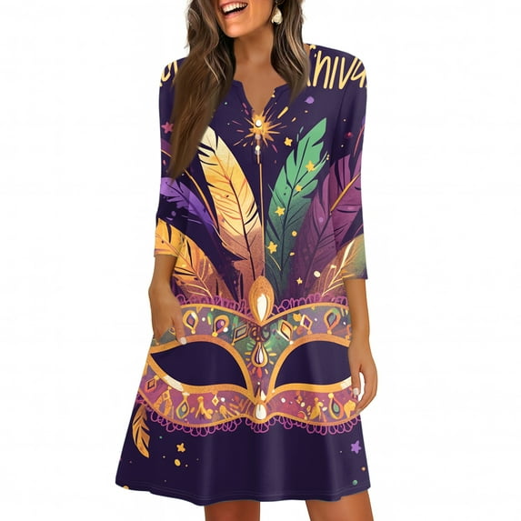 CIENVNSTG Women's Fashion A-Line Summer Dress Casual Flowy Dress for ...