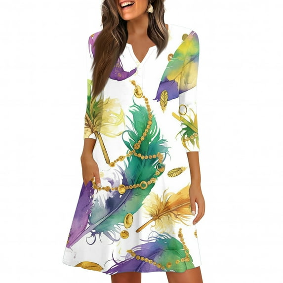 CIENVNSTG Women's Fashion A-Line Summer Dress Casual Flowy Dress for ...