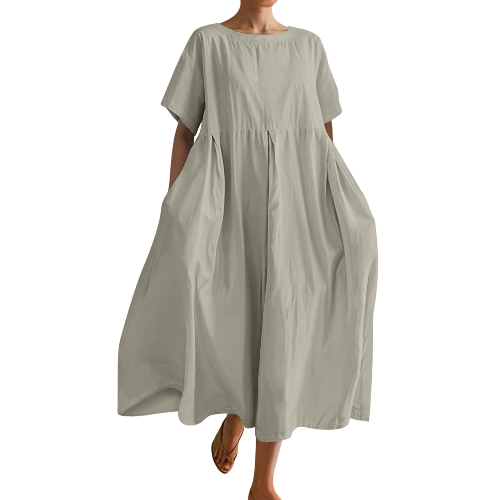 CIENVNSTG Women's Fashion Dress Solided Color Classic Comfortable New ...