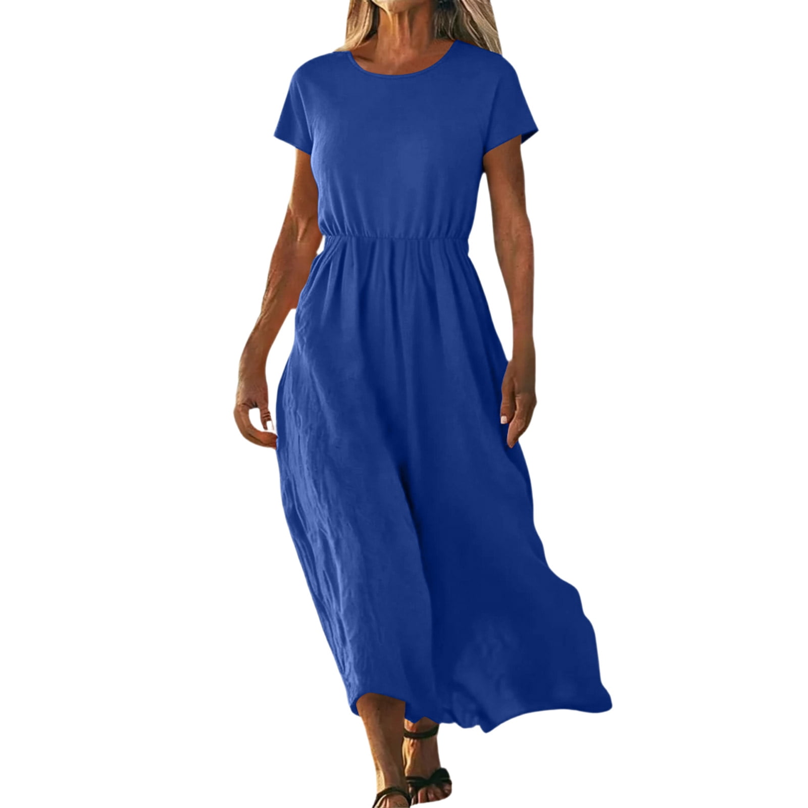 CIENVNSTG Women's Fashion Dress Solided Color Long Vogue Beach Dress ...