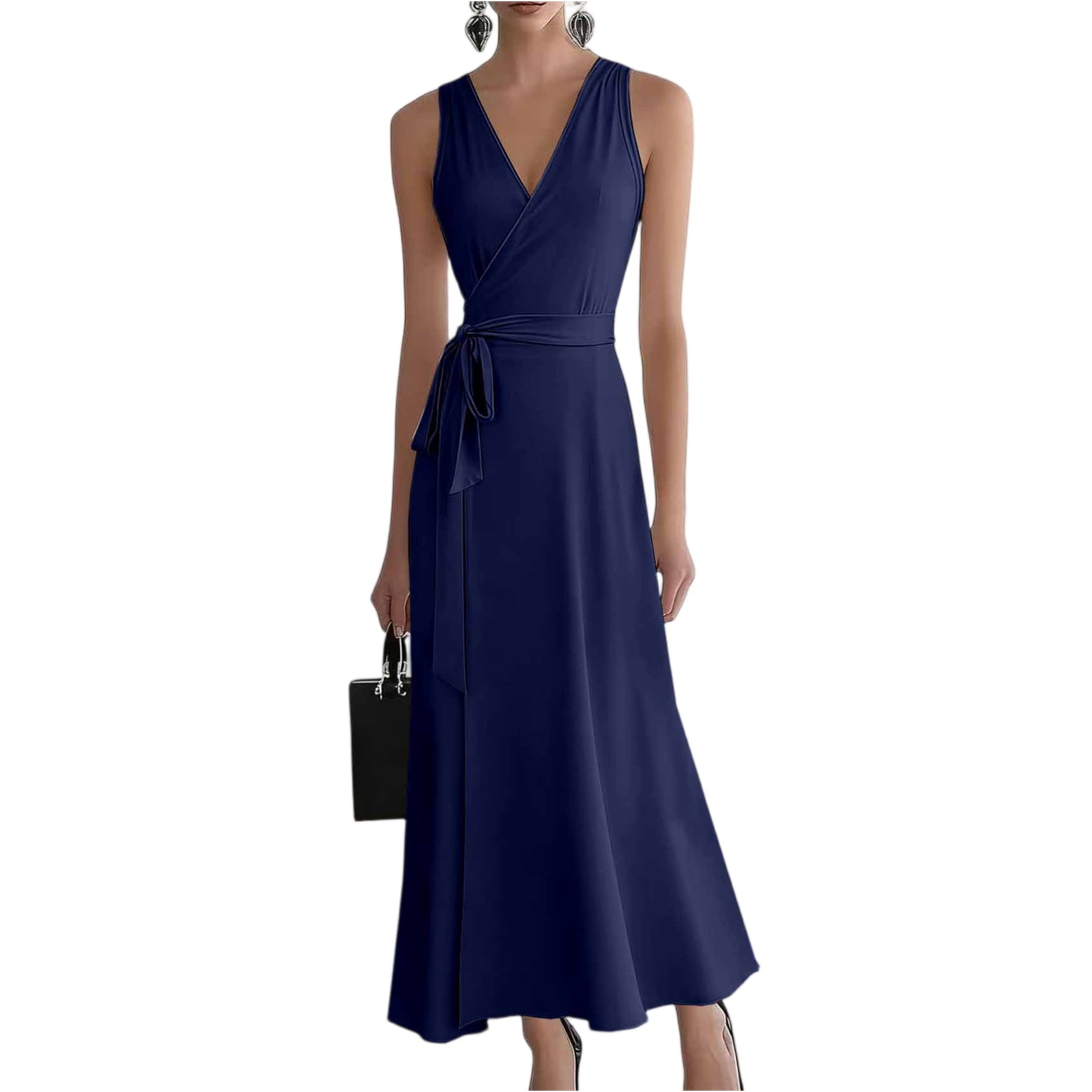 CIENVNSTG Women's Maxi Dress Short Sleeved Classic Comfortable Beach ...