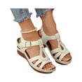 CIENVNSTG Women's Open Toe Wedge Platform Heel Sandals Arch Support ...