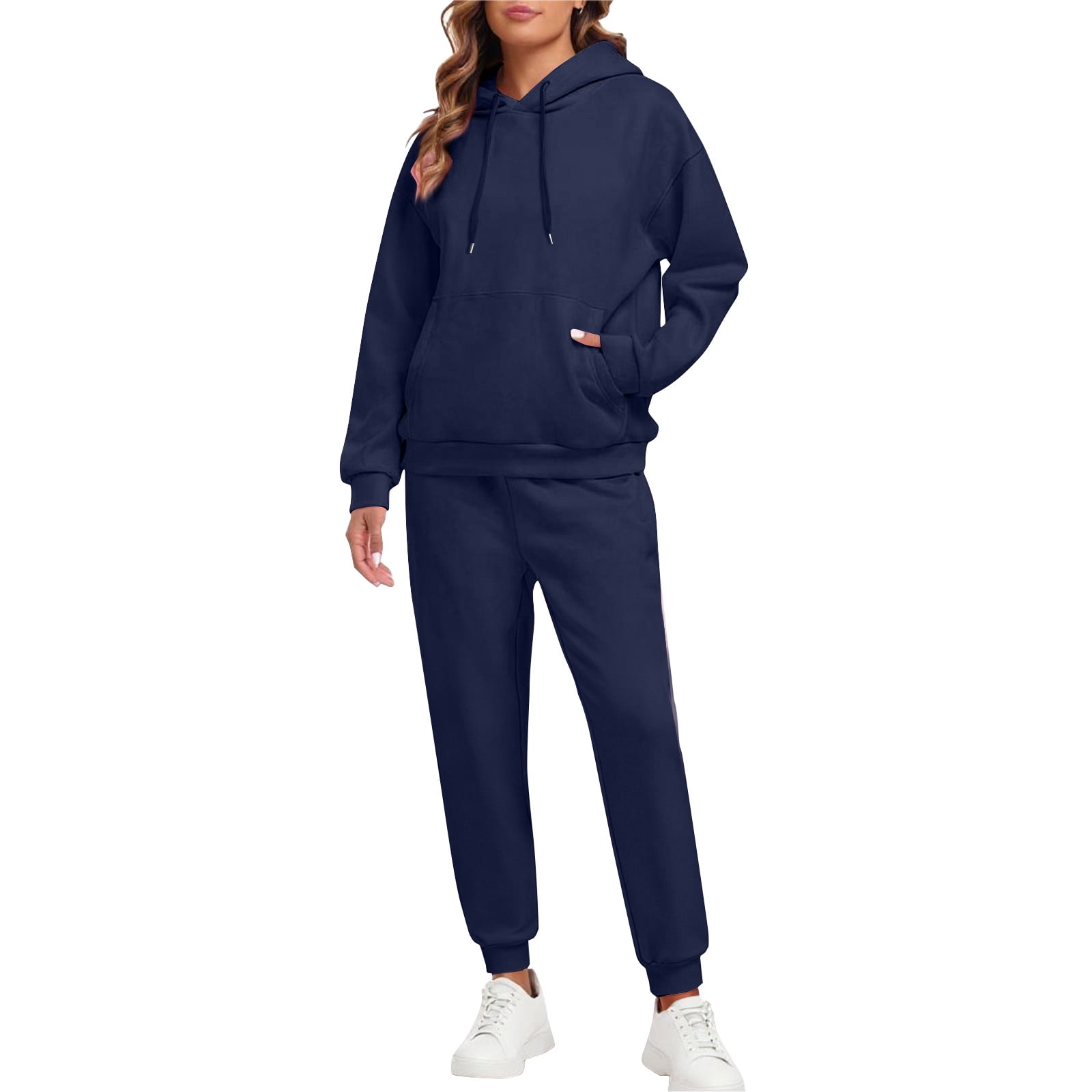 CIENVNSTG Womens 2 Piece Set Unisex Hoodies Fleece Vintage Washed ...