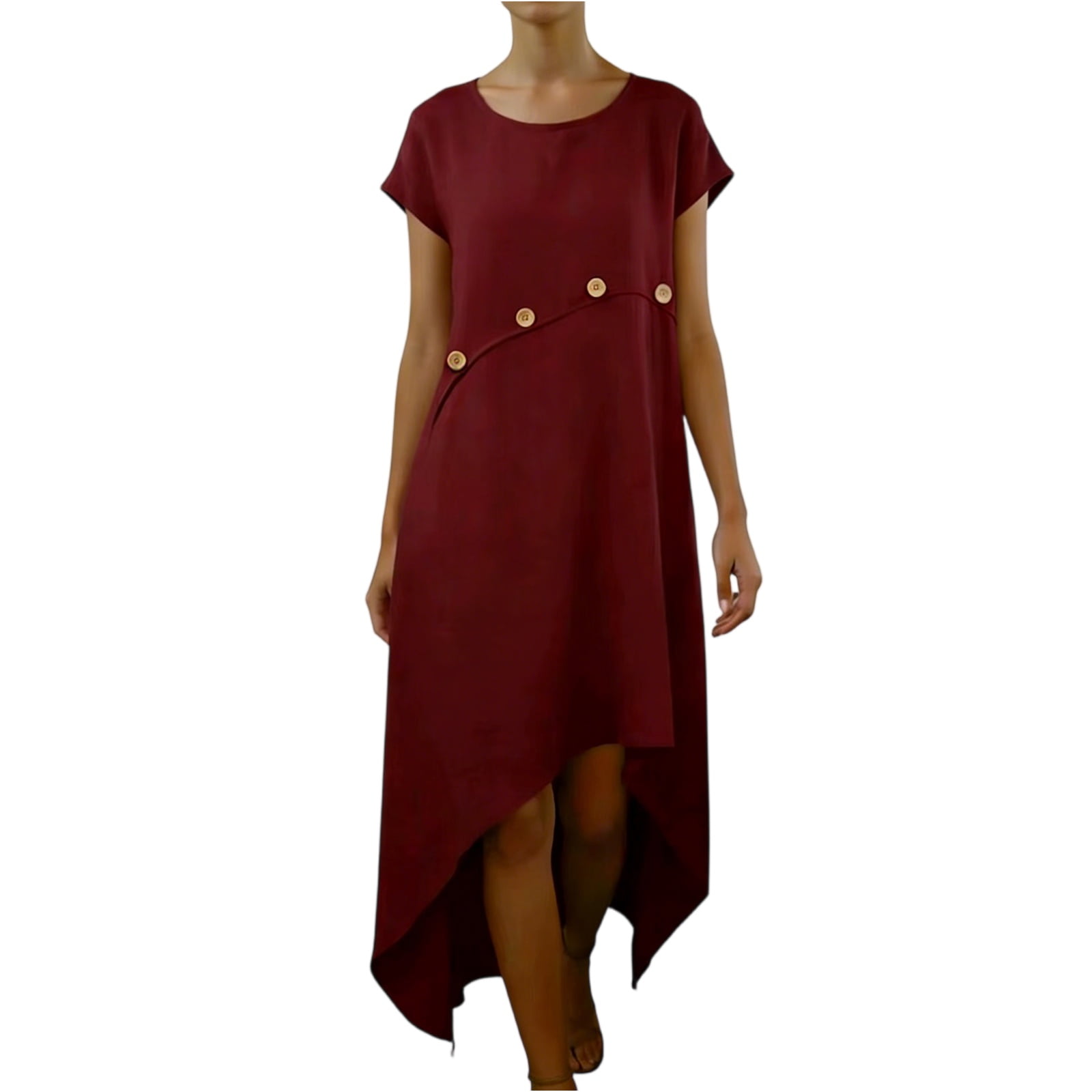 CIENVNSTG Womens Dresses Fashionable Casual Comfortable Spliced Button ...