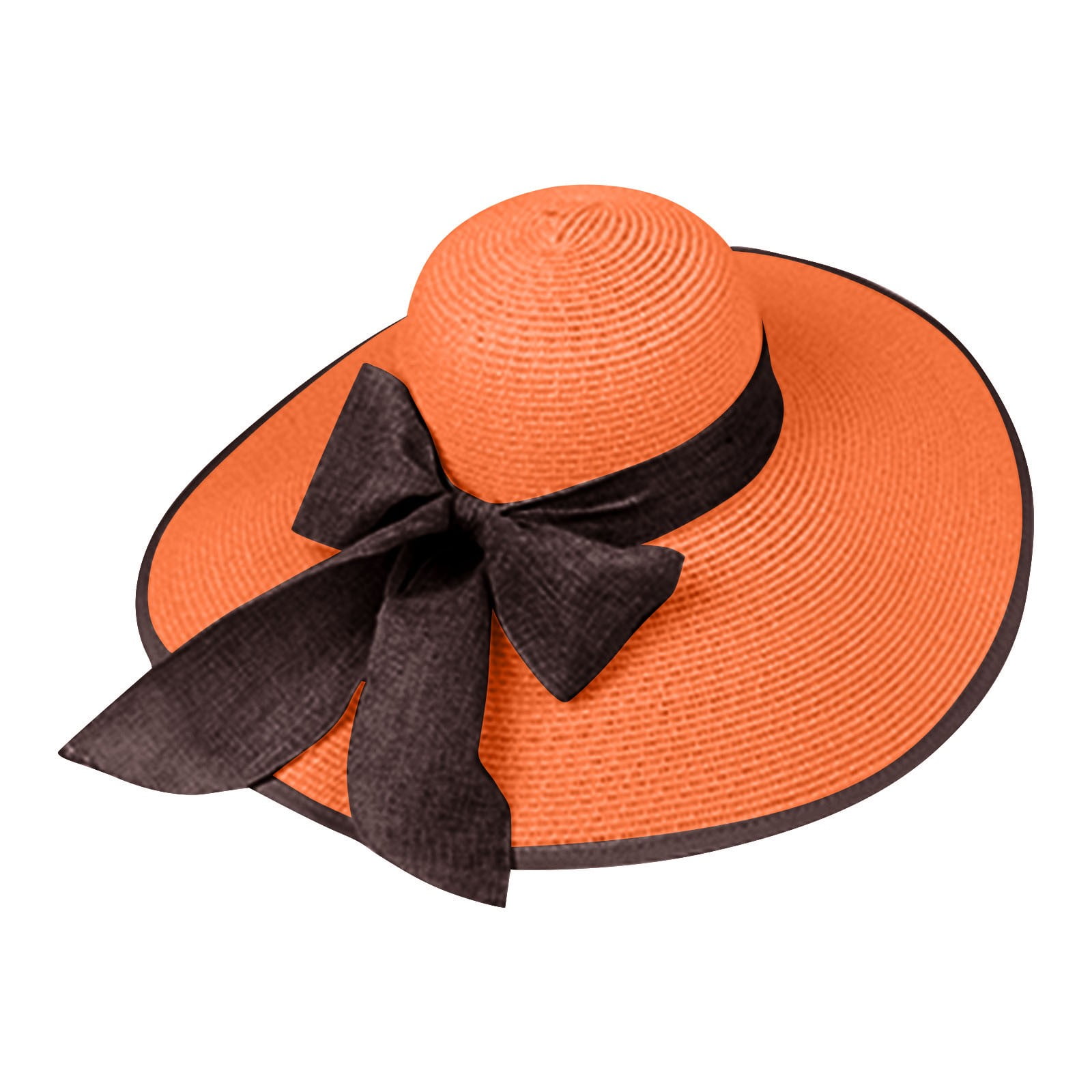 CIENVNSTG Womens Fashion Summer Elegant Straw Hat Knitted Bowknot Wide ...