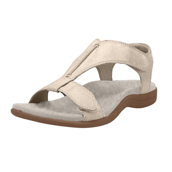 CIENVNSTG Womens Open Toe Faux Leather Beach Sandals Adjustable Buckle ...