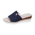 CIENVNSTG Womens Summer Casual Slip‑On Wedge Platform Sandals Open Toe ...