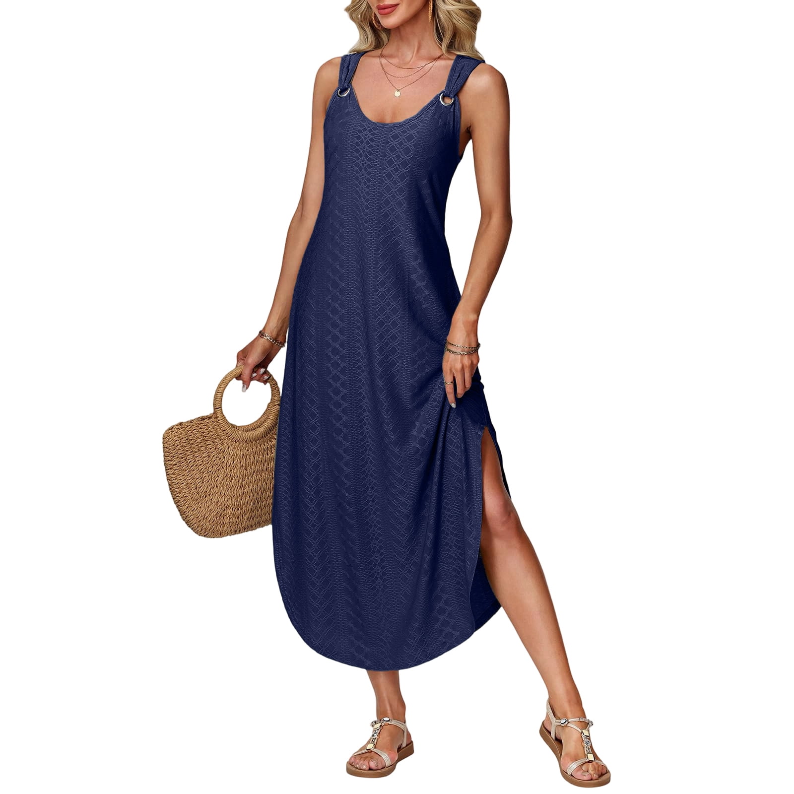 CIENVNSTG Womens Summer Dresses 2026 Loose V Neck Sleeveless Sundresses ...