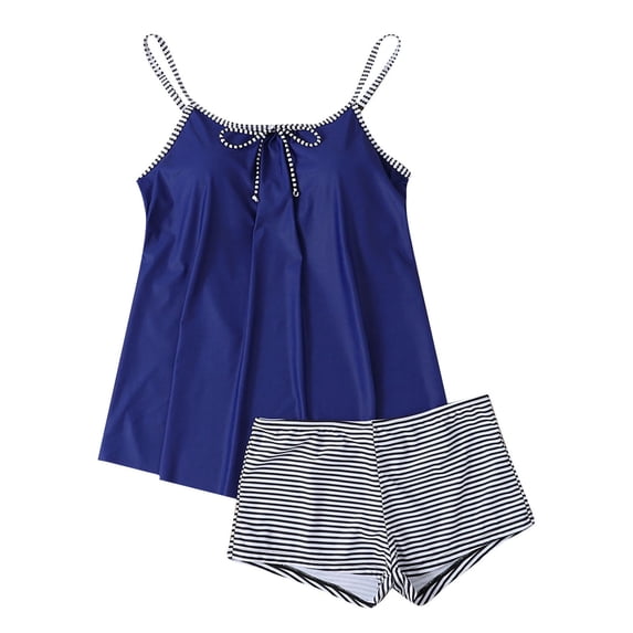 CIENVNSTG Womens Two Piece Tankini Swimsuit Tummy Control Pleated ...