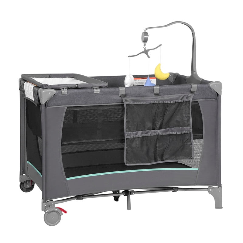 CIESMSI Baby Bassinet Bedside Sleeper with Diaper Changer,Baby Playard ...