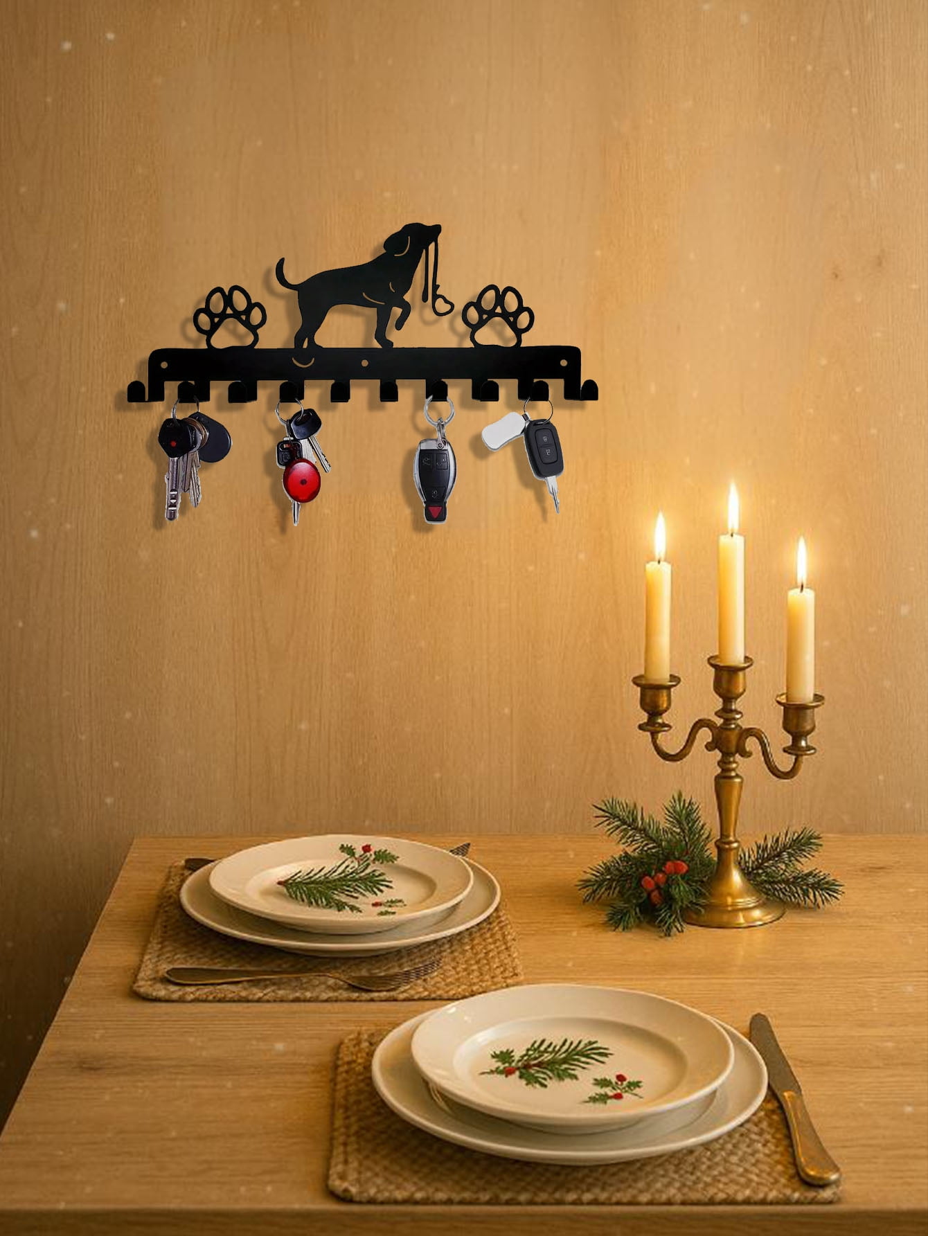 CIFbuy ™ 1 Pc Cute Rustic Wall Storage Row Rack With Hooks - Metal ...