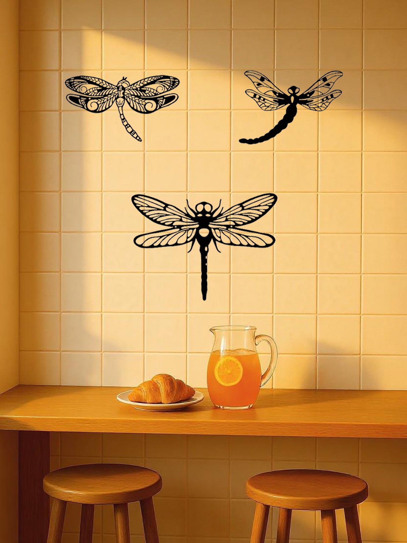 CIFbuy ™ Dragonfly Metal Decor Laser-Cut 3D Wall Sculptures Nature ...