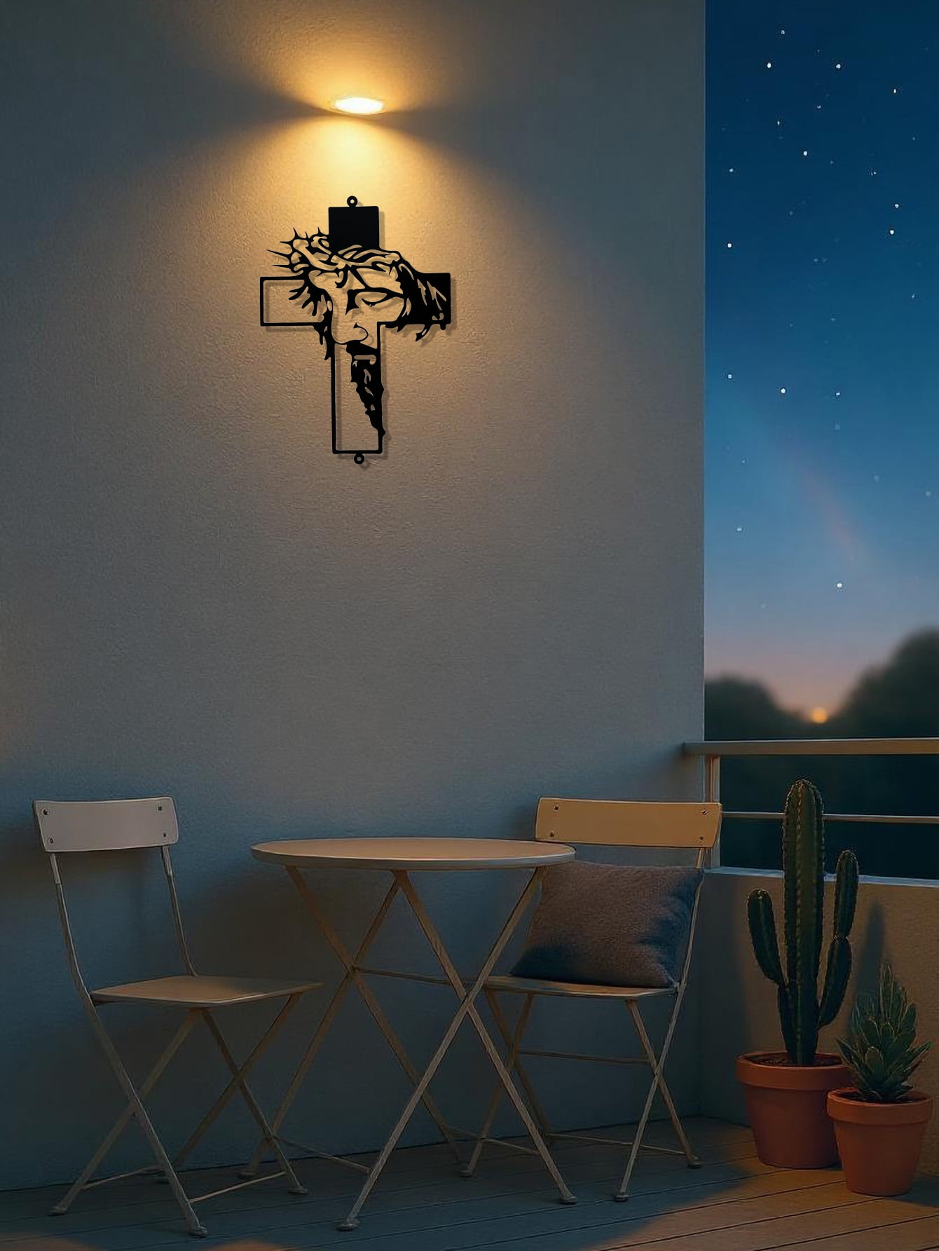 CIFbuy ™ Metal Cross Sign Wall Art 1pc Weatherproof High-Quality Powder ...