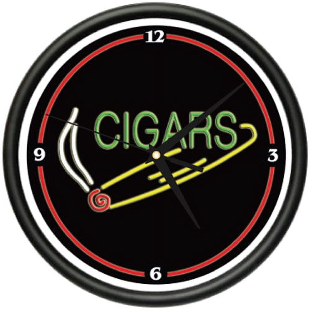 CIGAR 1 Wall Clock shop smoker lounge cuban cigars - Walmart.com