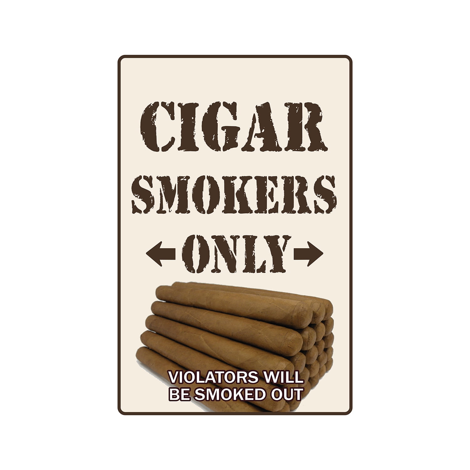 CIGAR SMOKERS ONLY Aluminum Sign room shop humidor Cuban cutter lighter ...