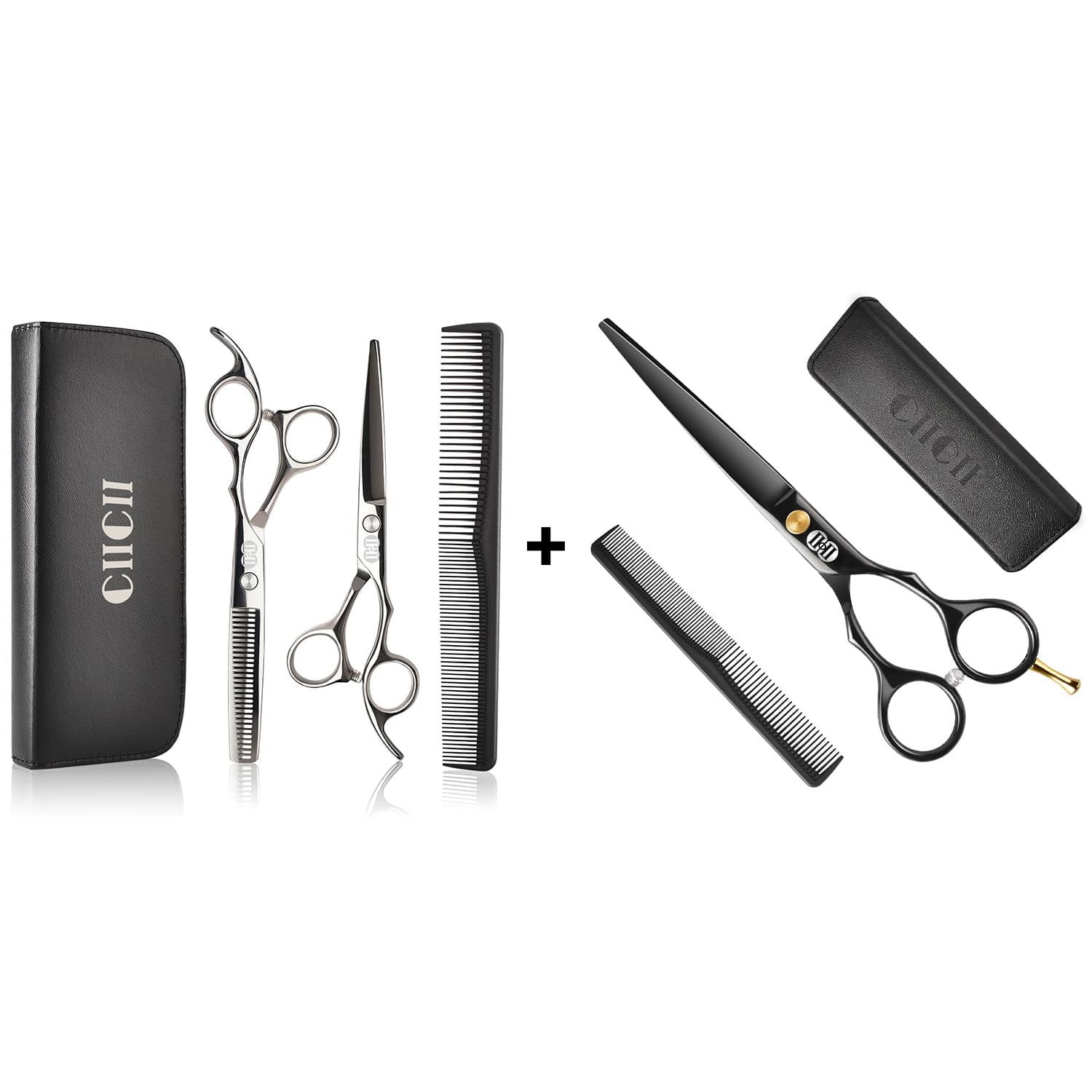 CIICII Hair Cutting Scissors Shears Kit, Professional Hairdressing ...