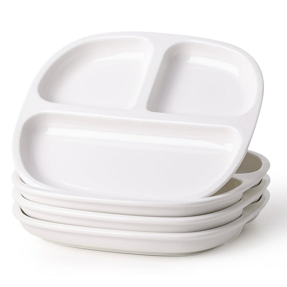 CIKICIKI 8" Ceramic Divided Plates Set of 4Pcs, Square - Walmart.com