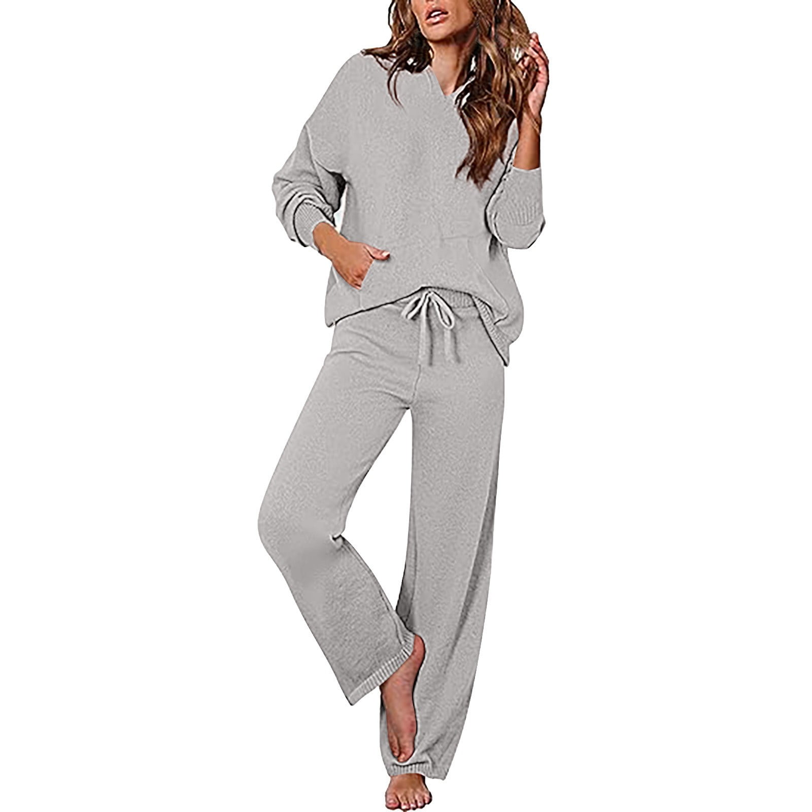 CILENON Airplane Outfits Women's Casual Fall/Winter 2 Piece Sweater Set ...