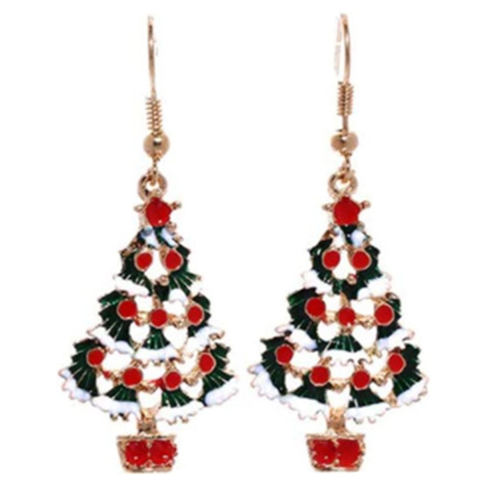 CILENON Christmas Earrings, Cute Christmas Tree Earrings Dainty Gold ...