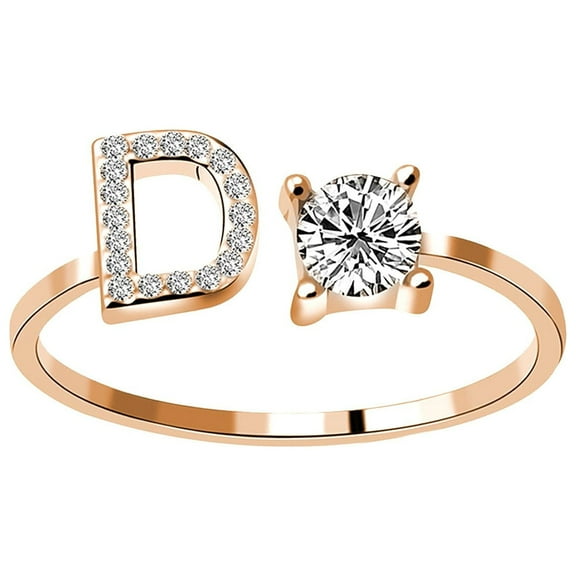 FB Jewels 14K Yellow Gold Cubic Zirconia CZ Initial Letter Fashion ...