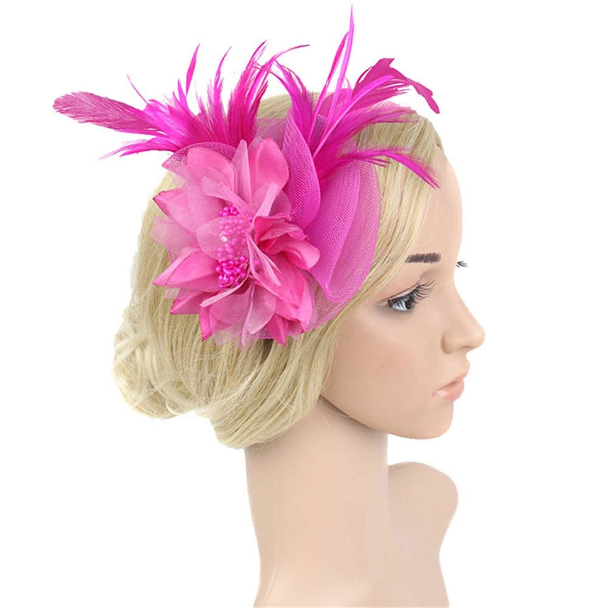 CILENON Clearance Fascinators Headband Women Mesh Hat Fascinator Flower ...