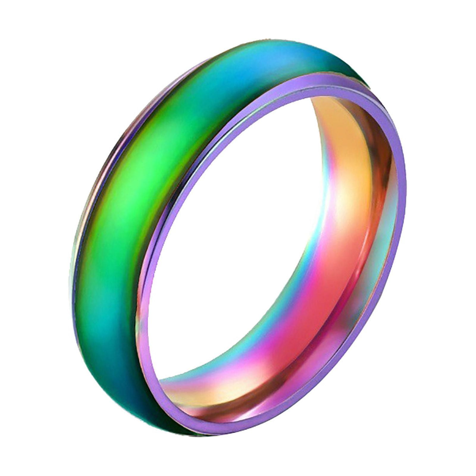 CILENON Fashion Thermochromic Stainless Steel Ring Color Changing Ring ...