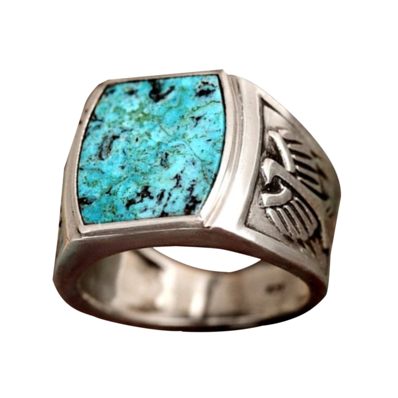 CILENON Gold Plated Rings for Women Turquoise Ring Lihuang Creative ...