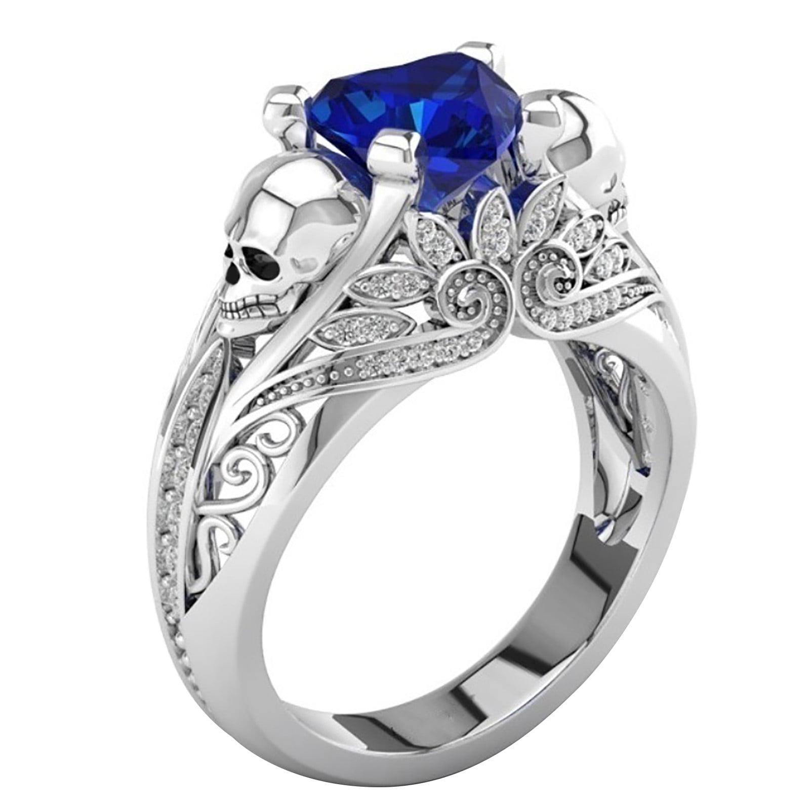 CILENON Gold Plated Rings for Women Water Drop Shaped Full Diamond ...