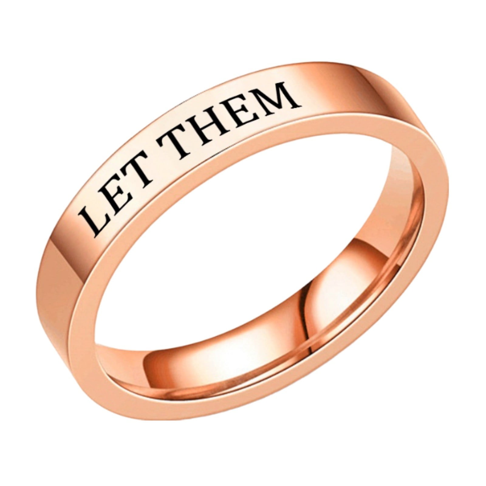 CILENON Let Them Ring Let Them Stainless Steel Engraved Ring To ...