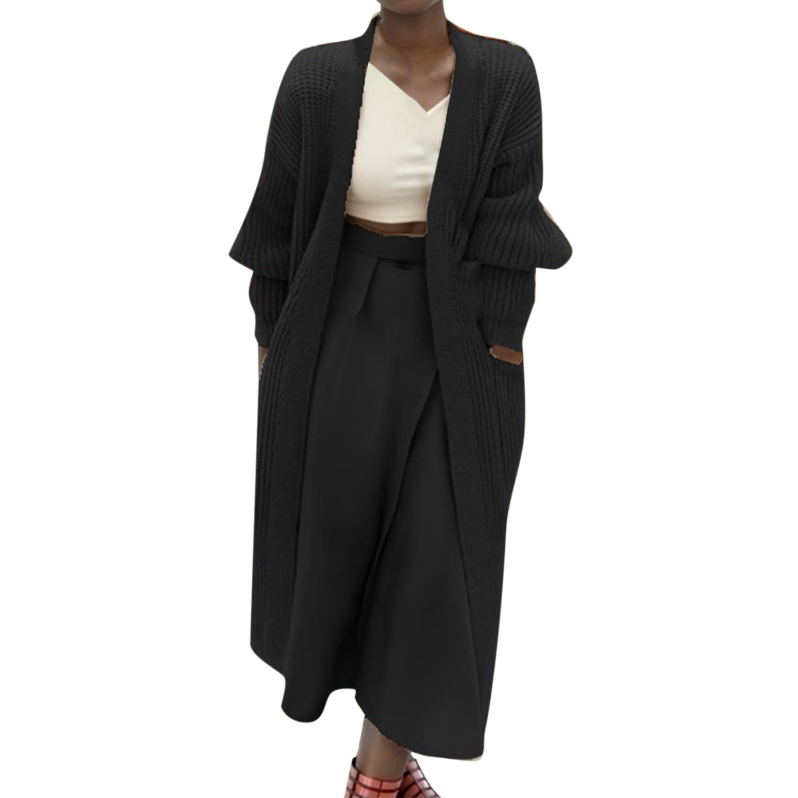 CILENON Long Cardigans for Women Trendy Women's Solid Color Long ...