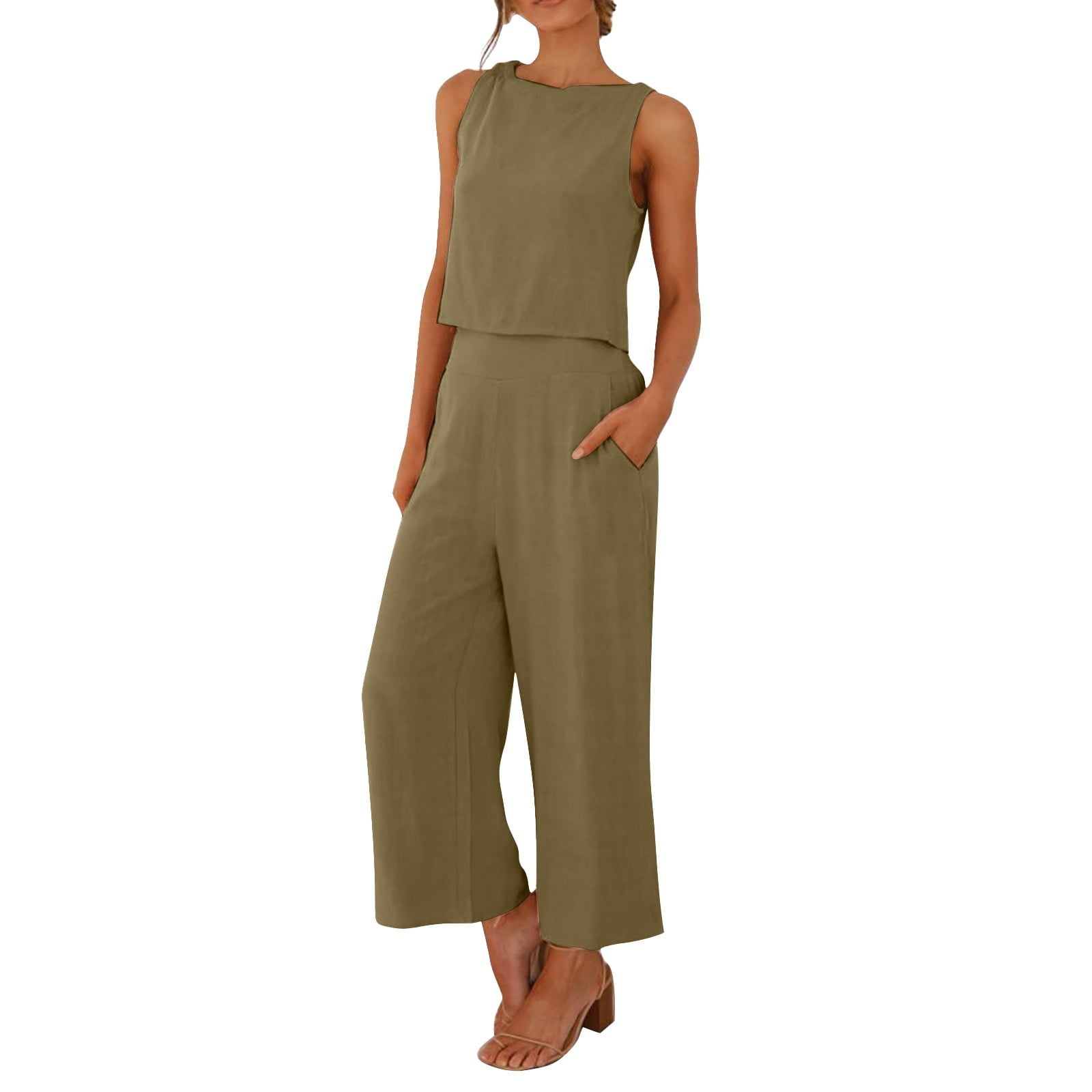 Cilenon Matching Sets Women Clothing Women Suit Fashion Comfortable Vest And Long Pants Solid