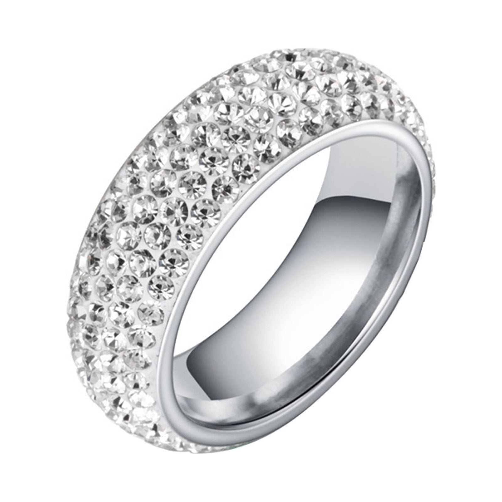 CILENON New Year Gift Love Ring Hip Hop Bling Ring Female Stainless ...