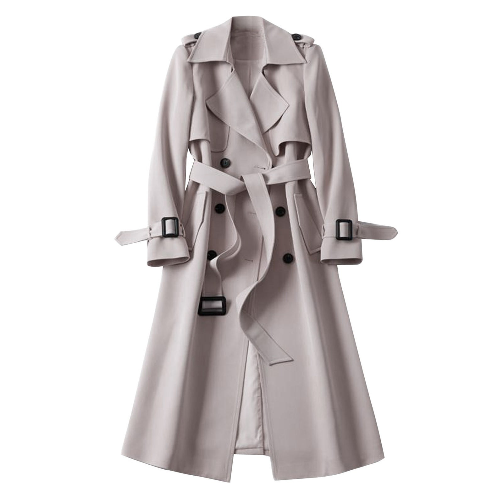 CILENON New Year Women's Trench Coat Long Double Breasted Jacket ...