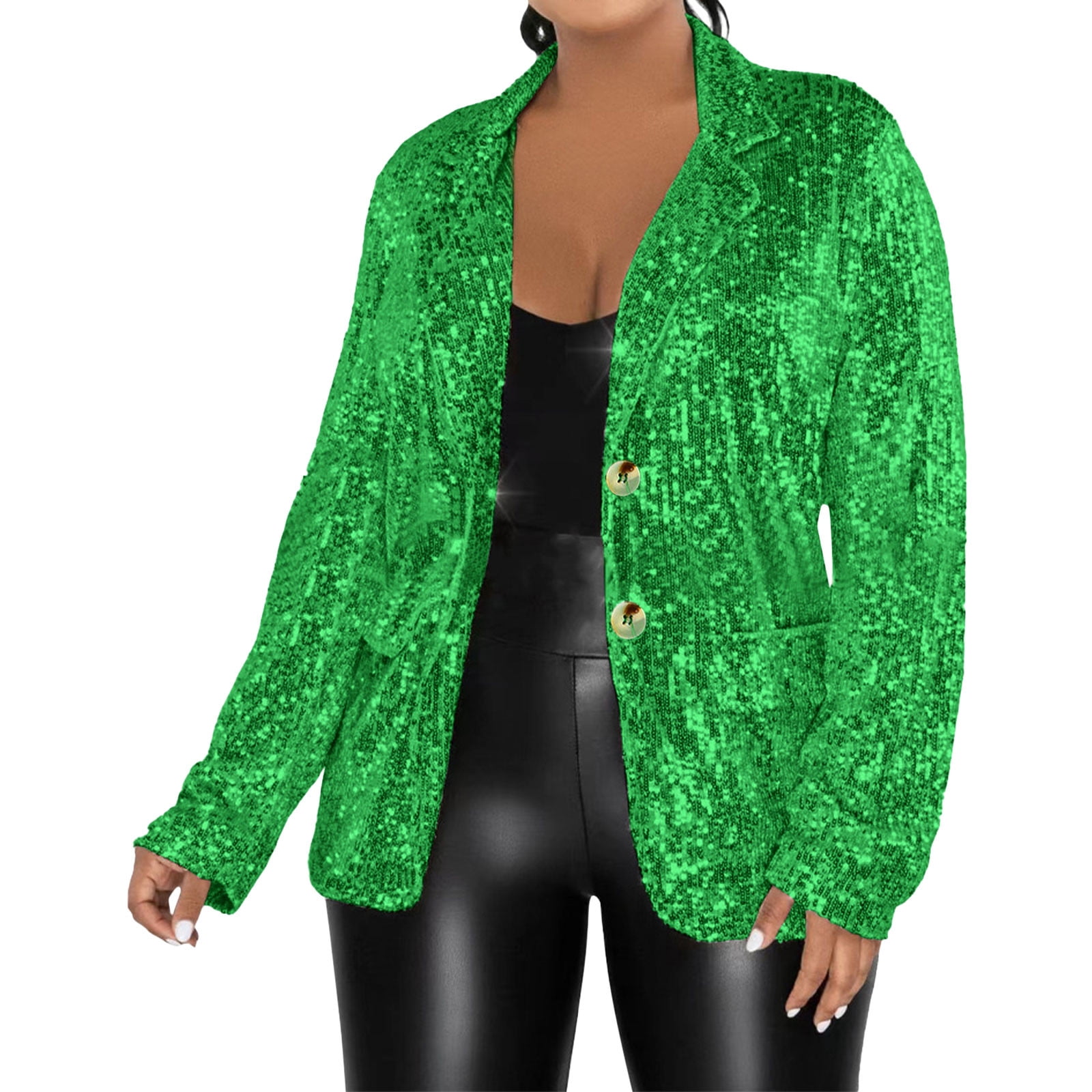 CILENON Oversized Cardigan Womens Sequin Casual Long Sleeve Open Front ...